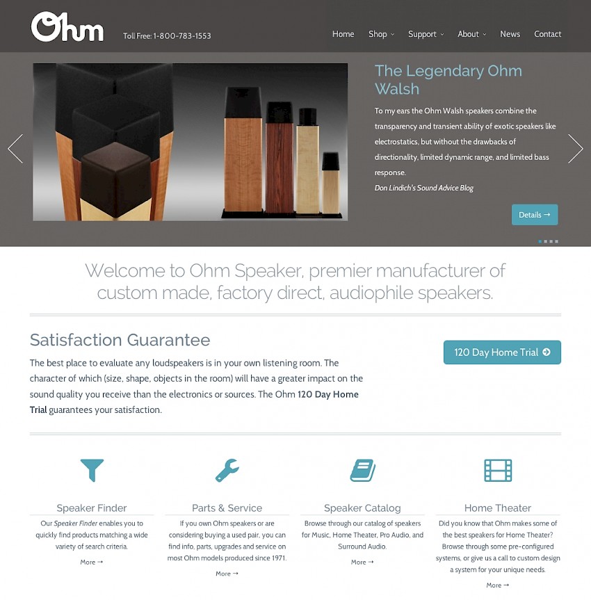 Ohm Speaker Launches New Website | News & Views | Ohm Speakers - Custom ...